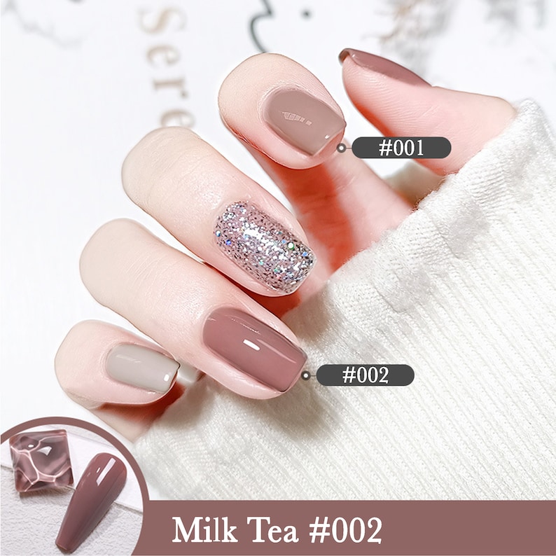 Milk Tea Set GEL Nail Polish 8ml 4 Colors Soak off UV/LED - Etsy