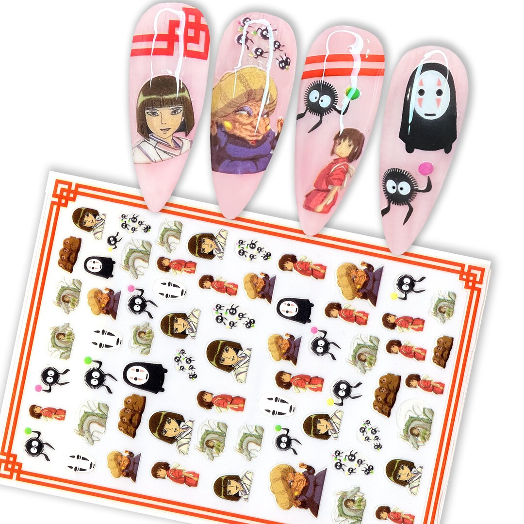 Japanese Faceless Spirit Animation Adventure Movie Theme Nail Sticker ...