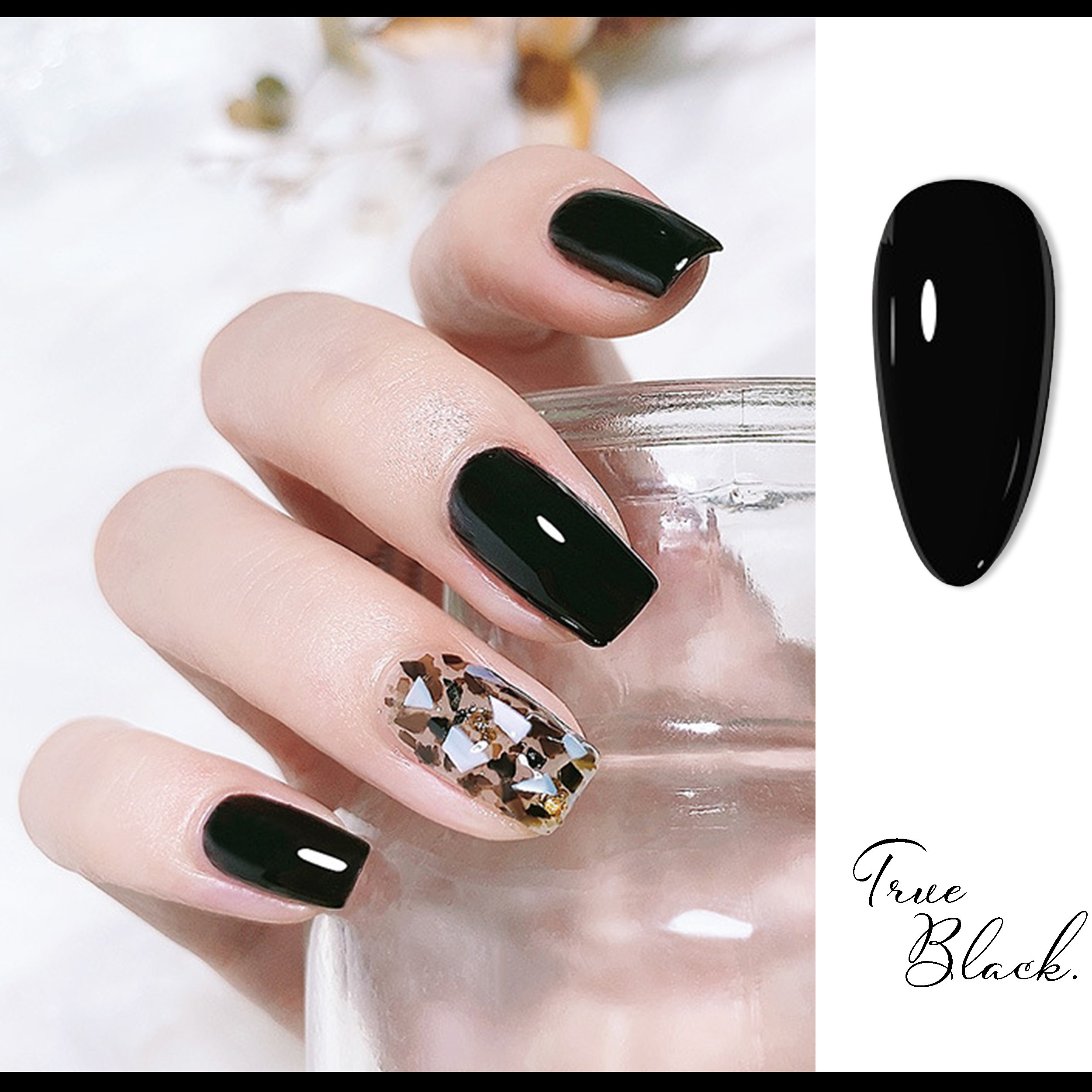 Matte Black Gel Nail Designs