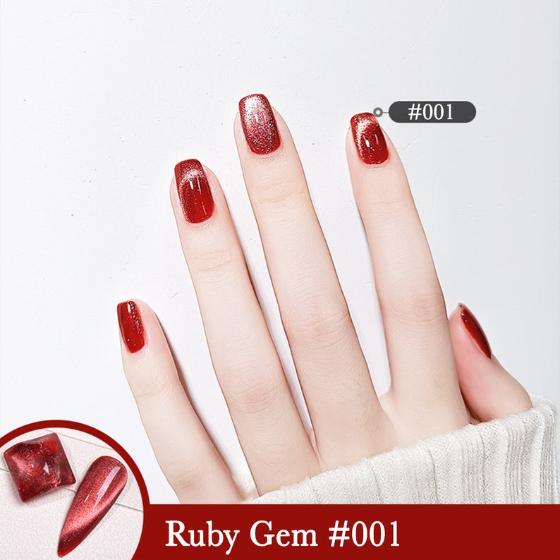 Ruby Gem Set GEL Nail Polish 8ml 4 Colors Soak off UV/LED | Etsy