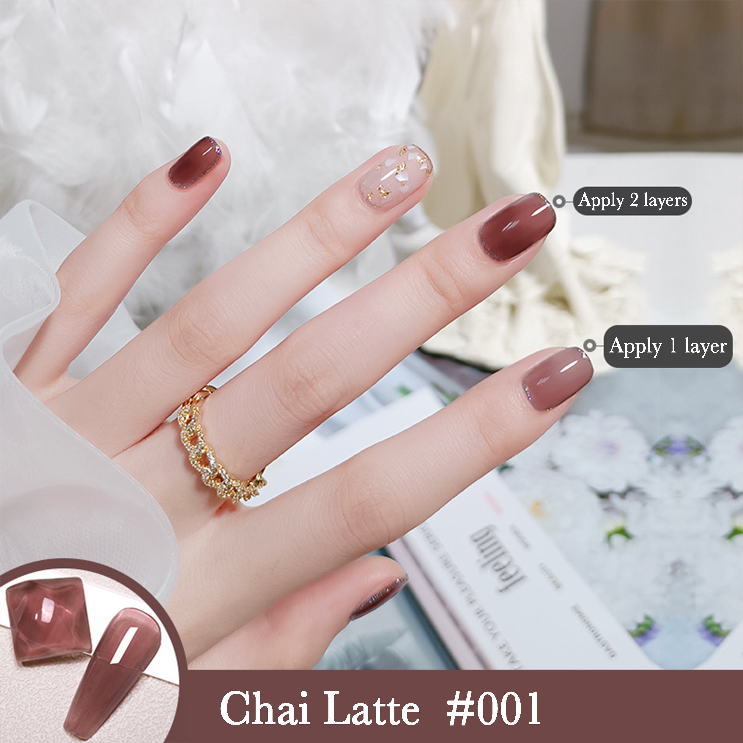 Chai Latte Set Gel Nail Polish 8ml 4 Colors Ai La Nuo Soak | Etsy