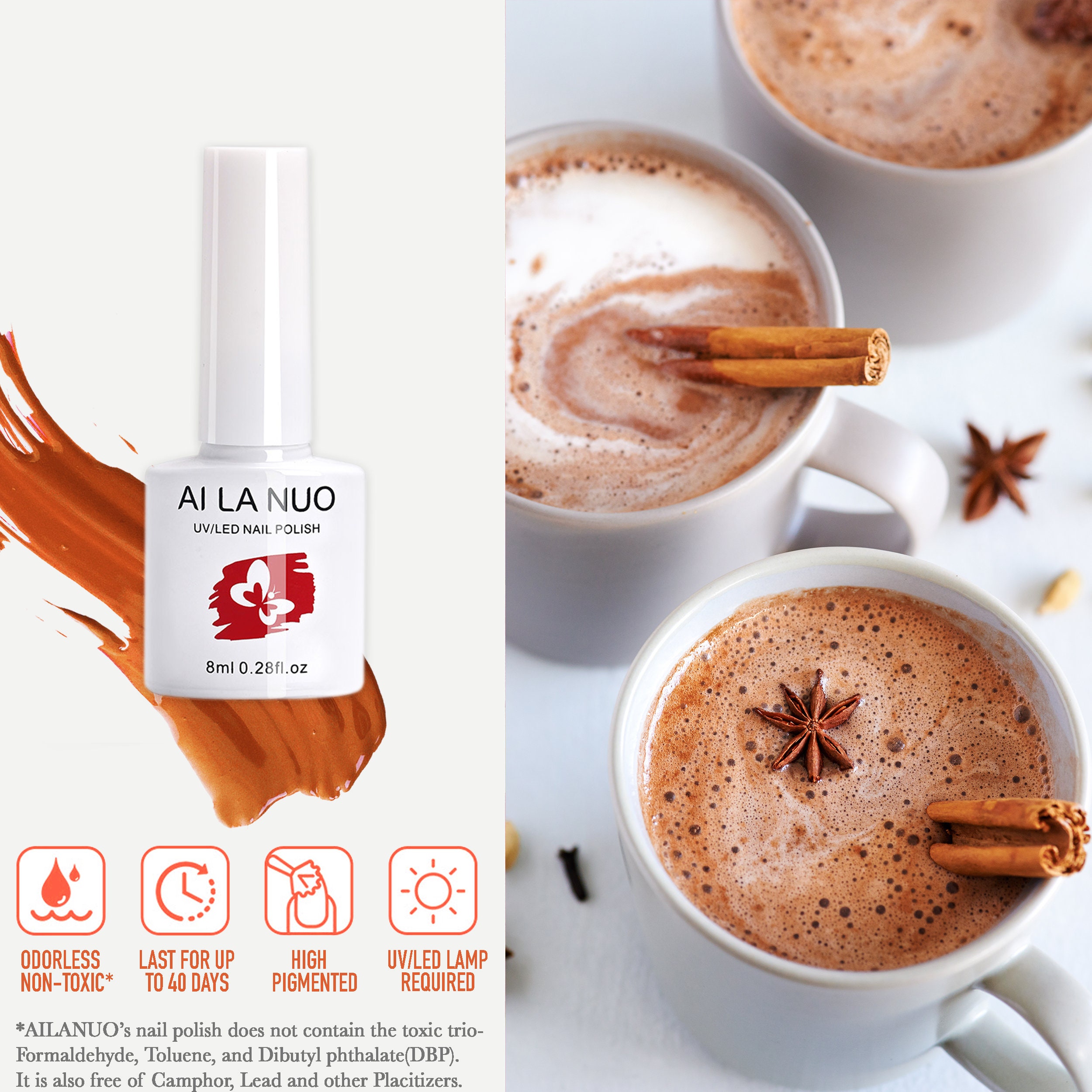 Chai Latte Set GEL Nail Polish 8ml 4 Colors Soak off UV Gel - Etsy