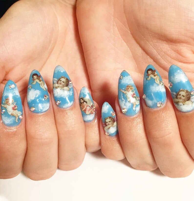 4 Sheets Baby Angels Cherub Nail Art Stickers Cupid Love Bow - Etsy