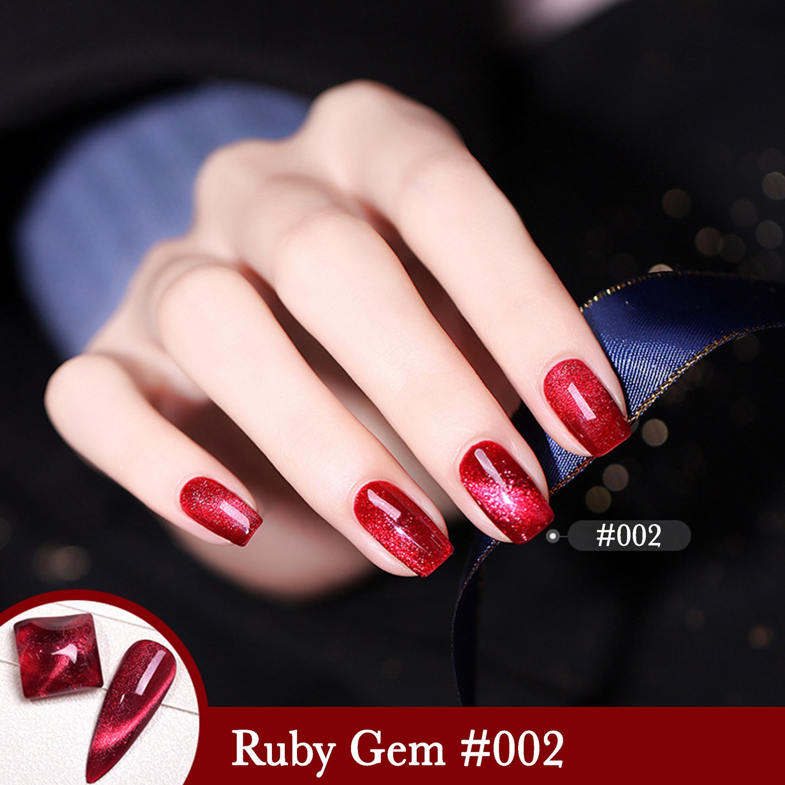 Ruby Gem Set GEL Nail Polish 8ml 4 Colors Soak off UV/LED | Etsy