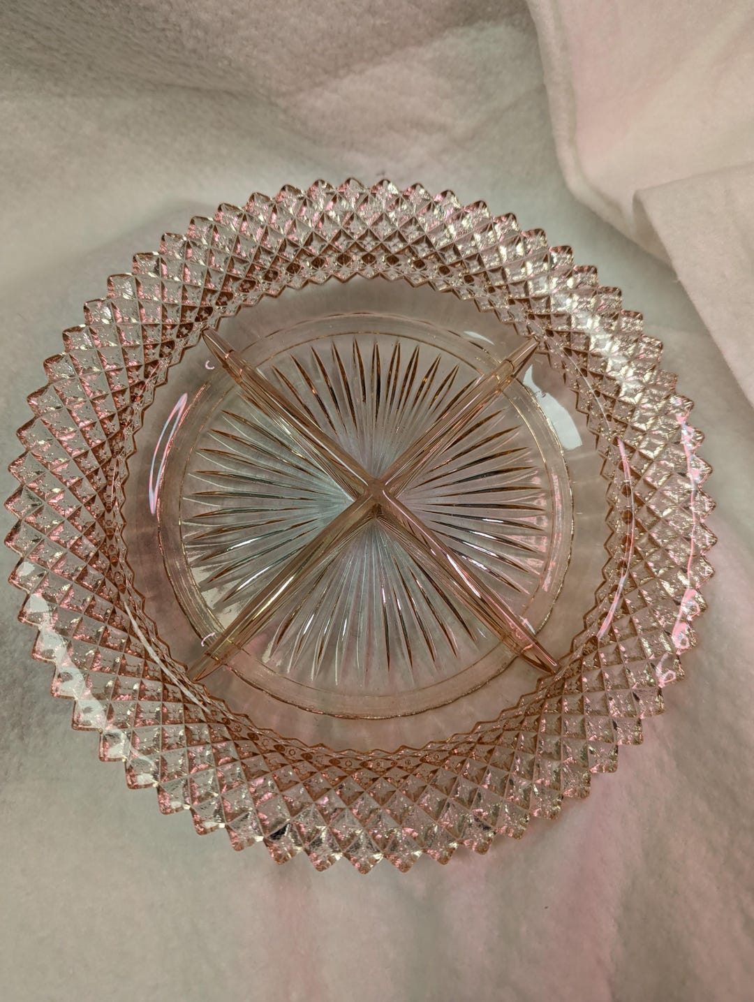 Pink Miss America Depression Divided Dish - Etsy