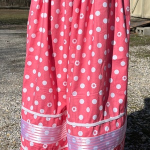 Pink and White Polka Dot Ribbon Skirt - Etsy