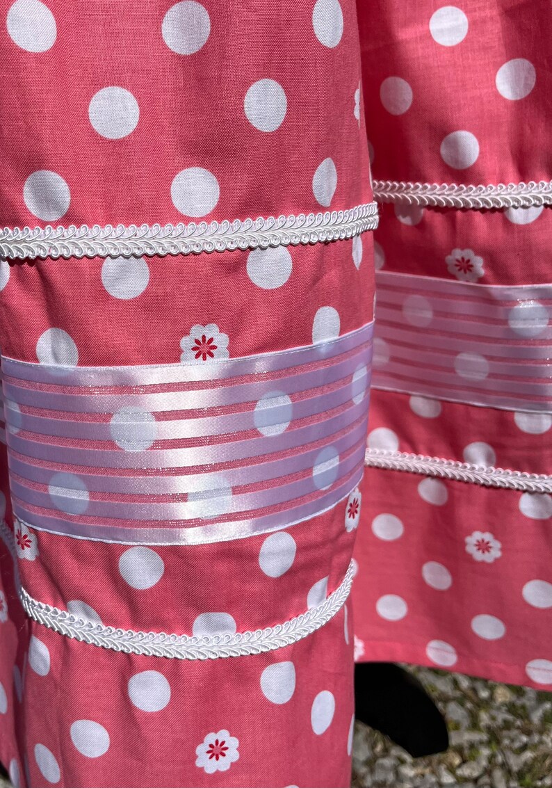Pink and White Polka Dot Ribbon Skirt - Etsy