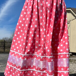 Pink and White Polka Dot Ribbon Skirt - Etsy