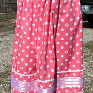 Pink and White Polka Dot Ribbon Skirt - Etsy