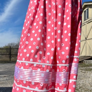 Pink and White Polka Dot Ribbon Skirt - Etsy