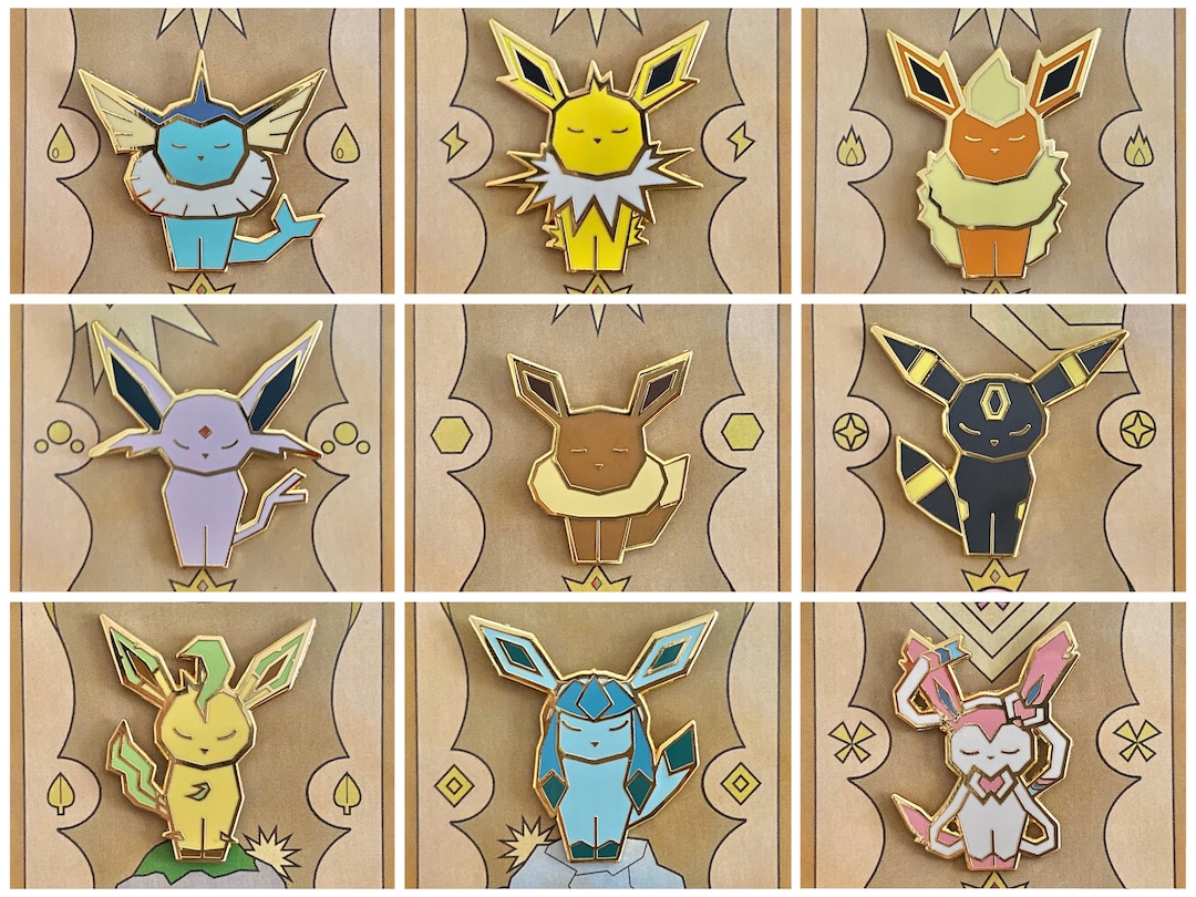 Eeveelutions Pins - Geometric Style Hard Enamel Pins - Etsy