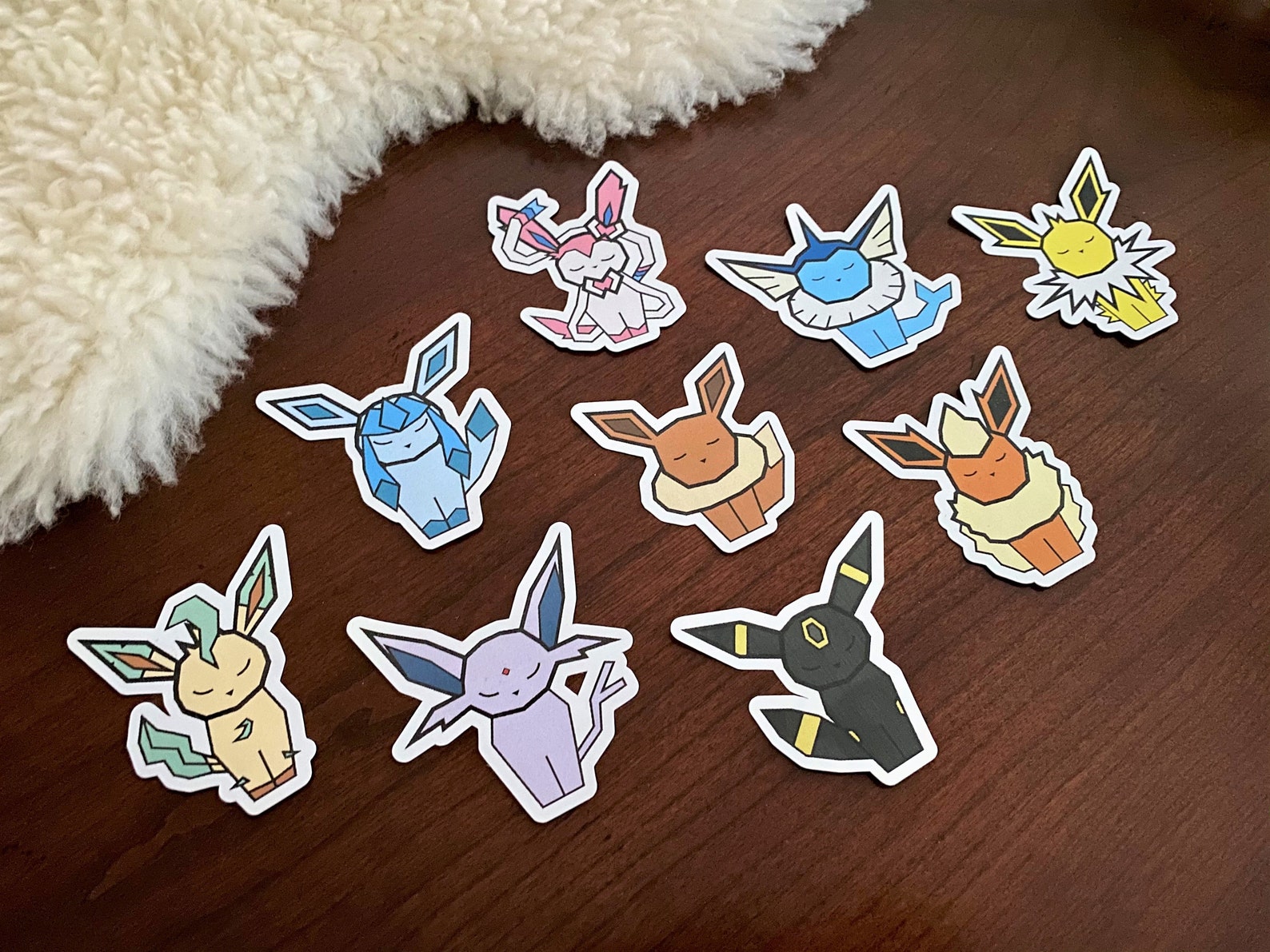 Eeveelutions Stickers Geometric Style Waterproof Stickers - Etsy
