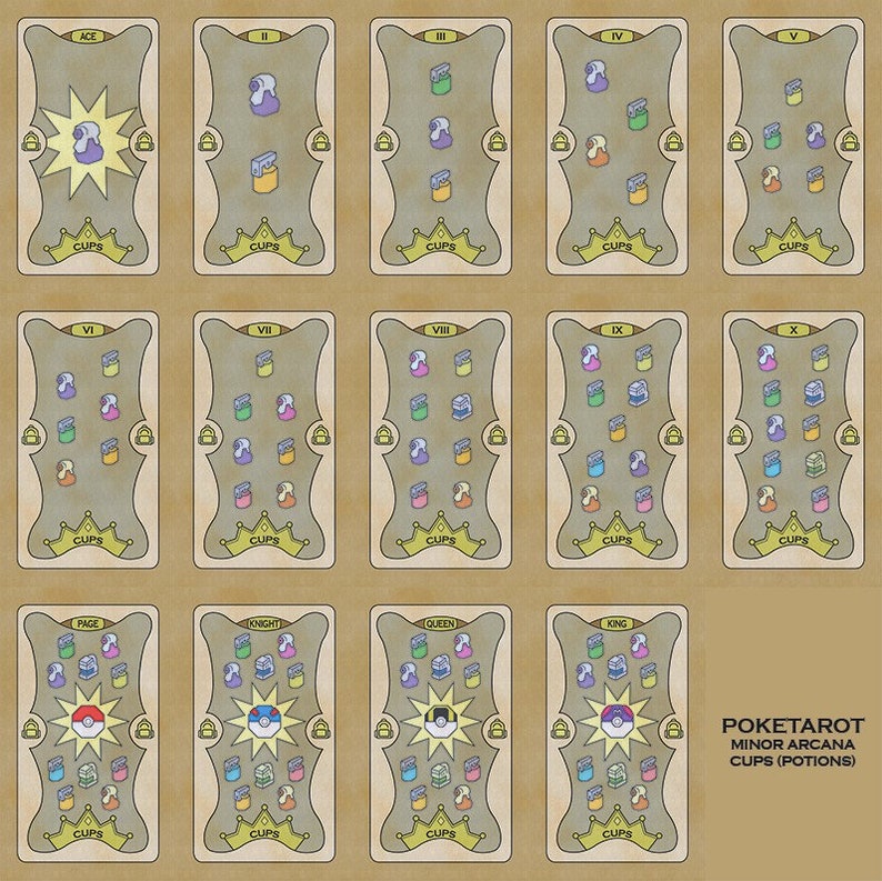 Pokemon Gen I Full Deck major & Minor Arcana - Etsy