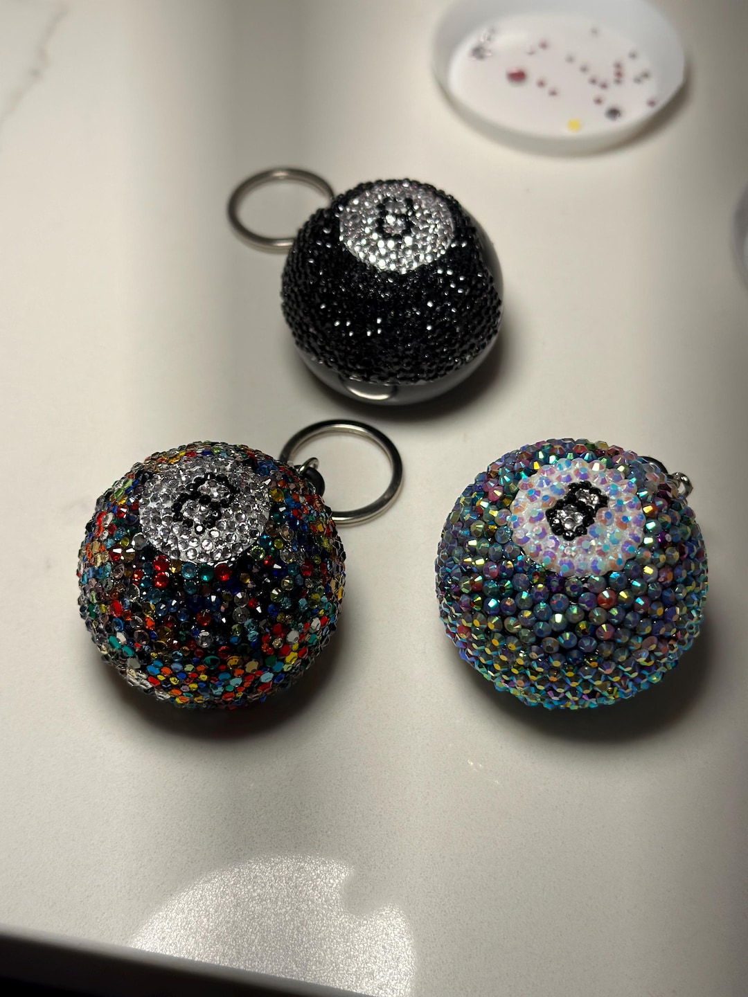 Mini Glitzy Magic Eight Ball - Keychain - Etsy
