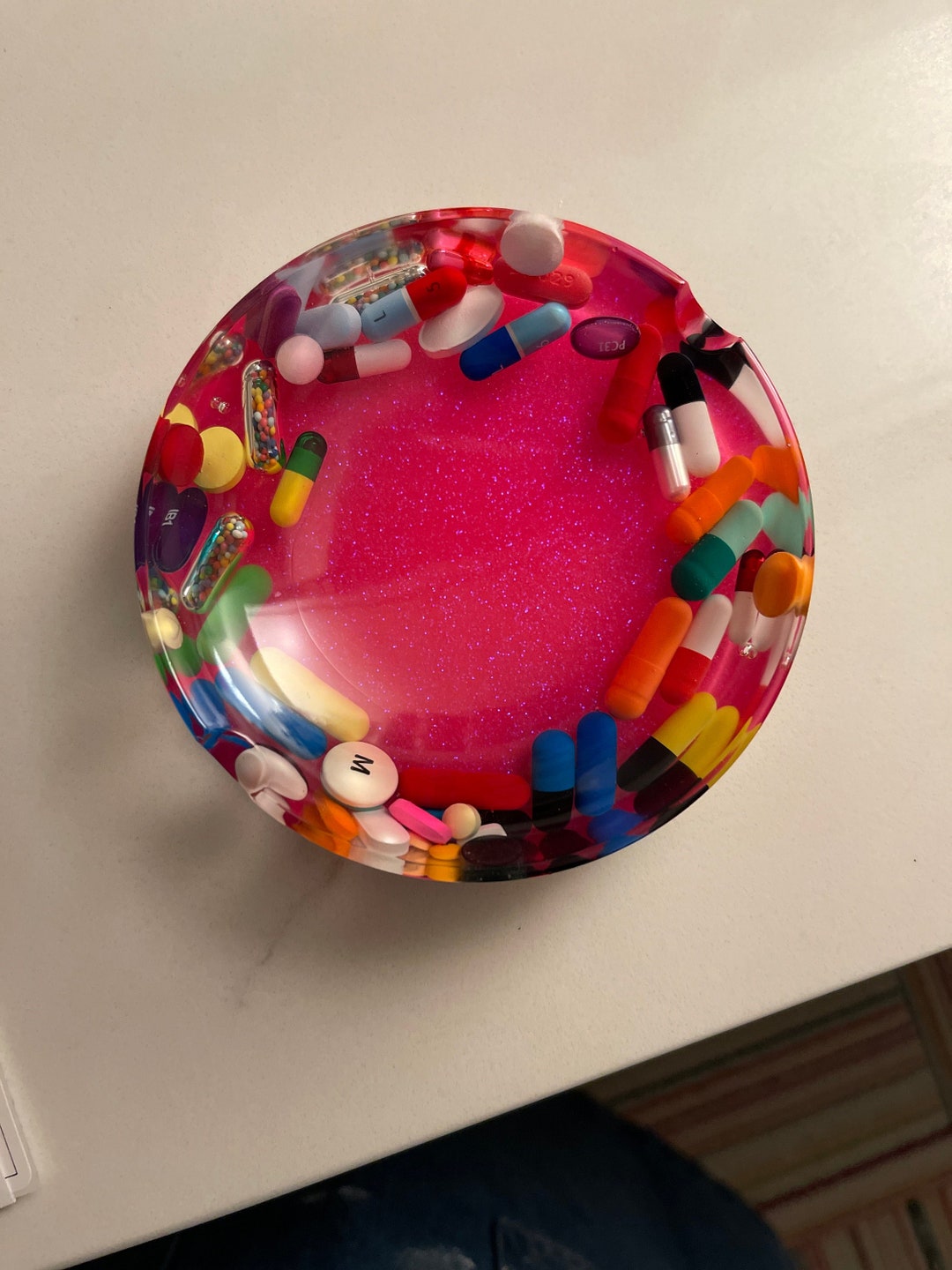 Round Hot Pink Chill Pill Ashtray - Etsy