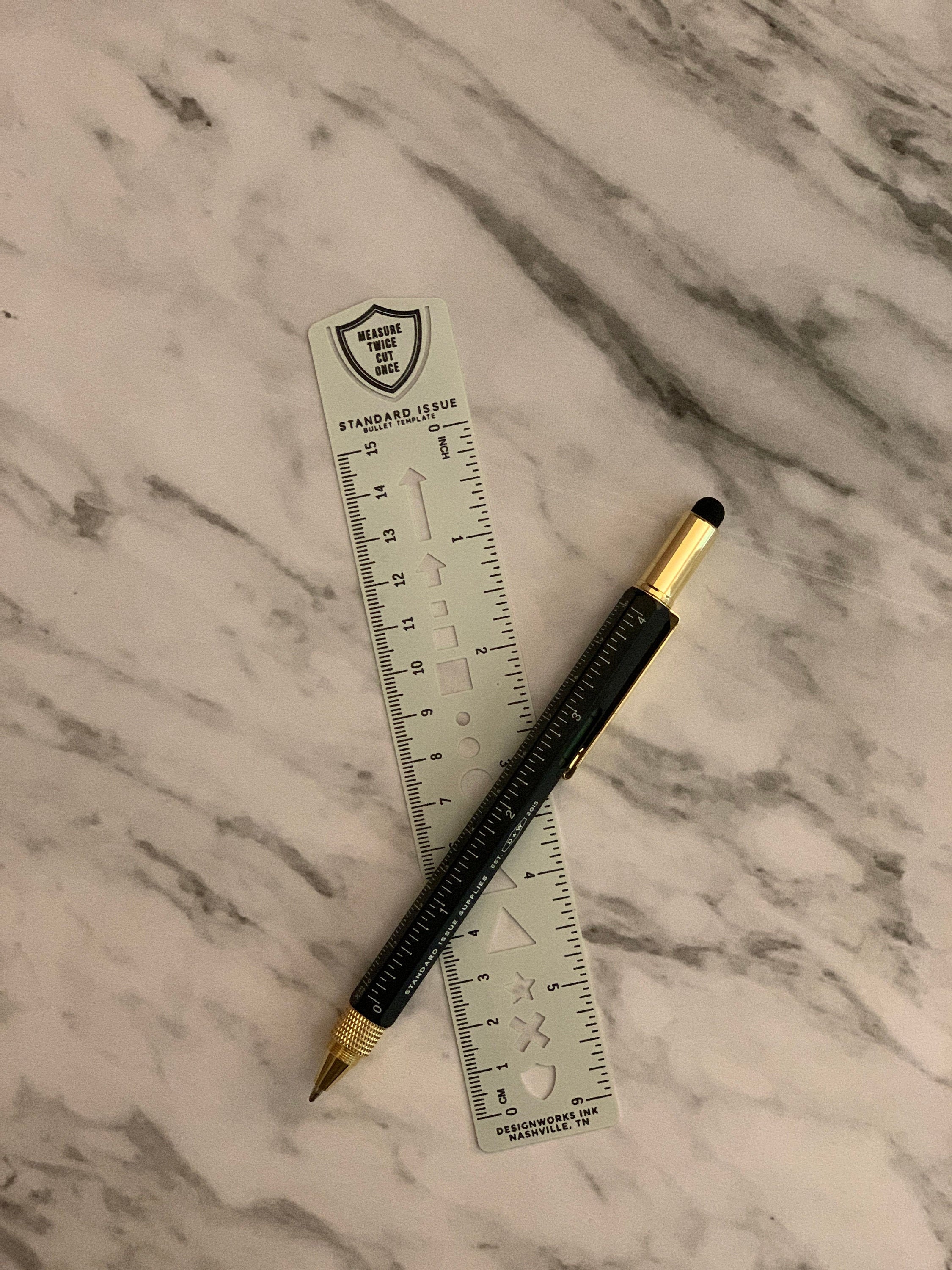 Standard Issue Set - Black Multi-Tool Pen and Bullet Journal Ruler