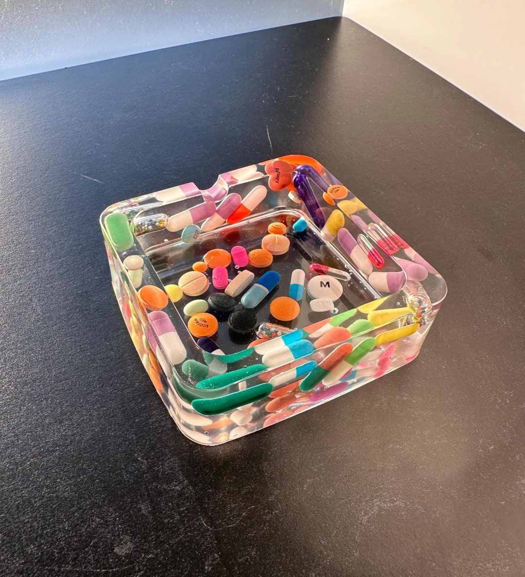 Square Clear Chill Pill Ashtray Without Sprinkles - Etsy