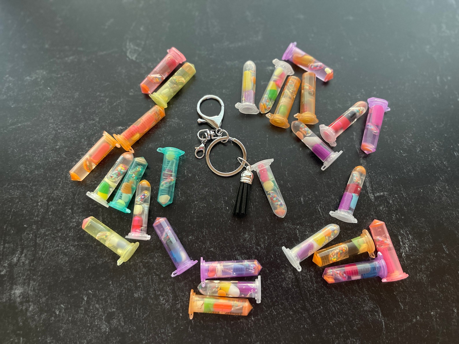 Colorful Vial Chill Pill Keychain (single) - Etsy