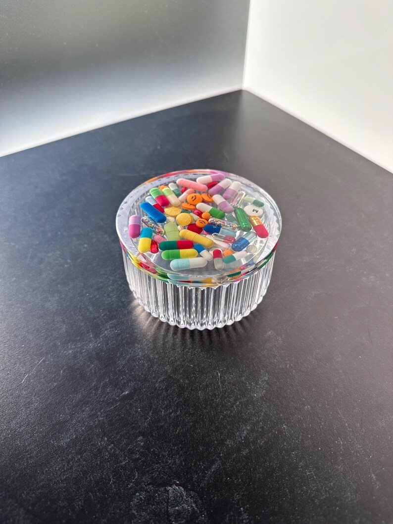 Small Fluted Chill Pill Candy Dish With Lid (single) - Etsy