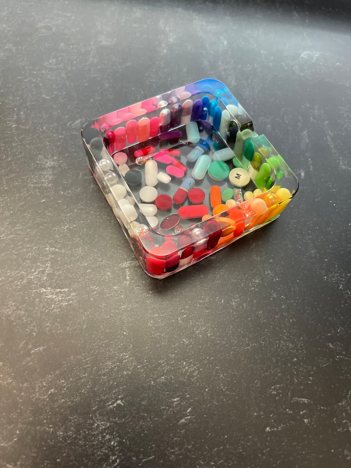 Clear Upright Rainbow Chill Pill Ashtray - Square - Etsy