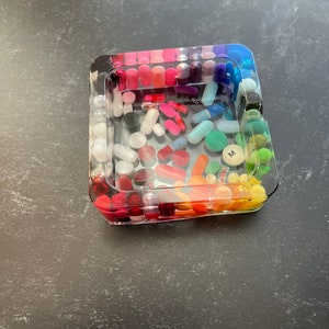 Clear Upright Rainbow Chill Pill Ashtray - Square - Etsy