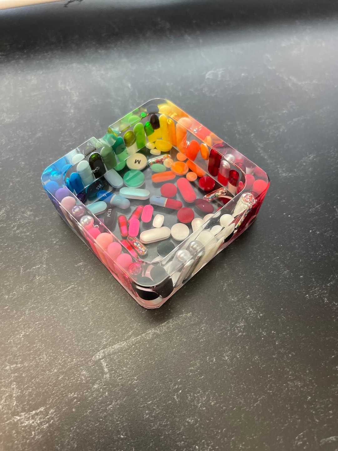 Clear Upright Rainbow Chill Pill Ashtray - Square - Etsy