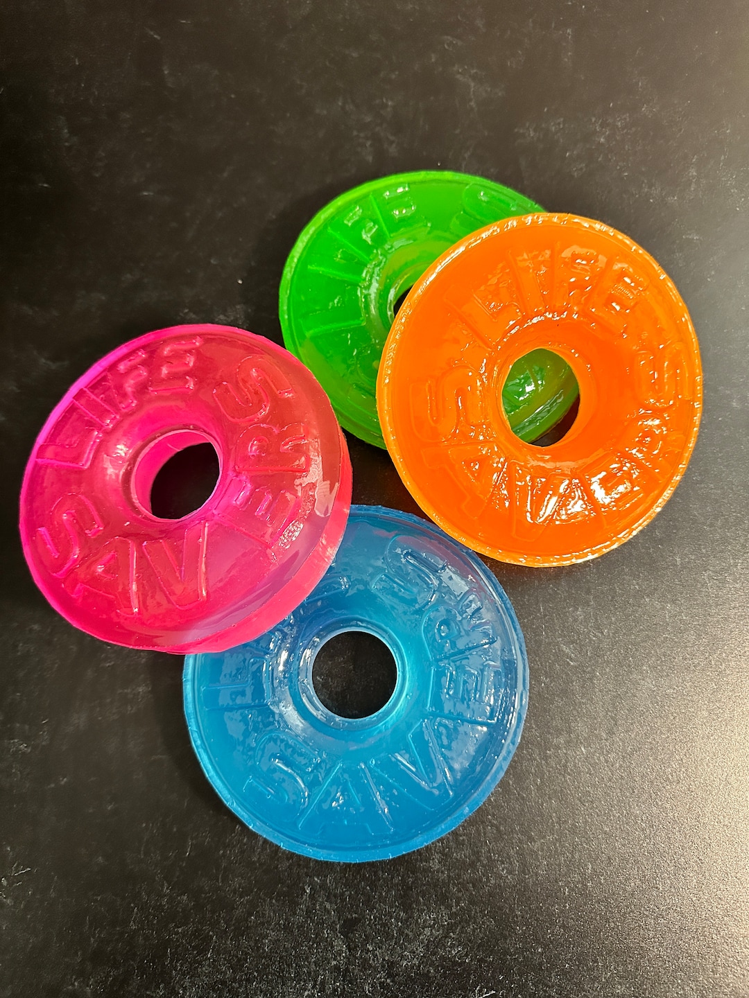 Set of 4 - Colorful Lifesaver Art - Wall or Desk - Etsy