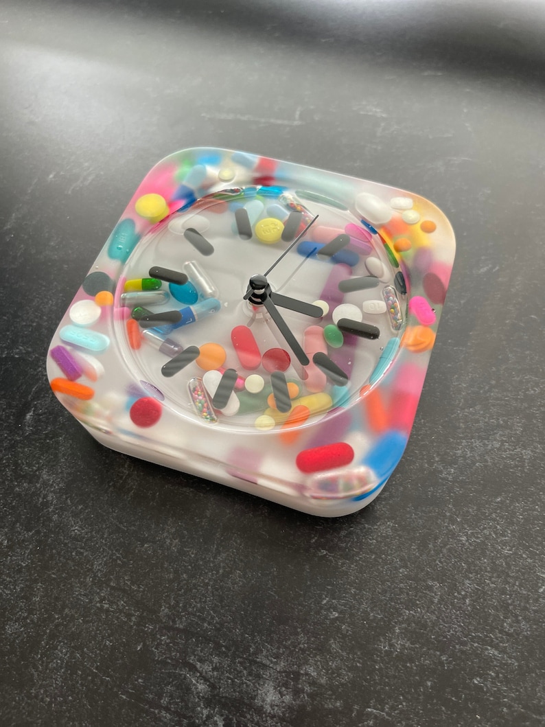 Clear Chill Pill Desk Clock - Etsy