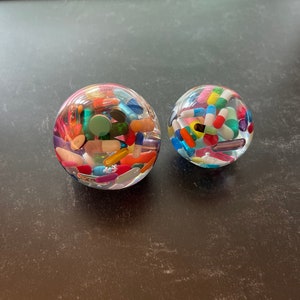 Rainbow Pill Paperweight Sphere - Small or Large - Etsy