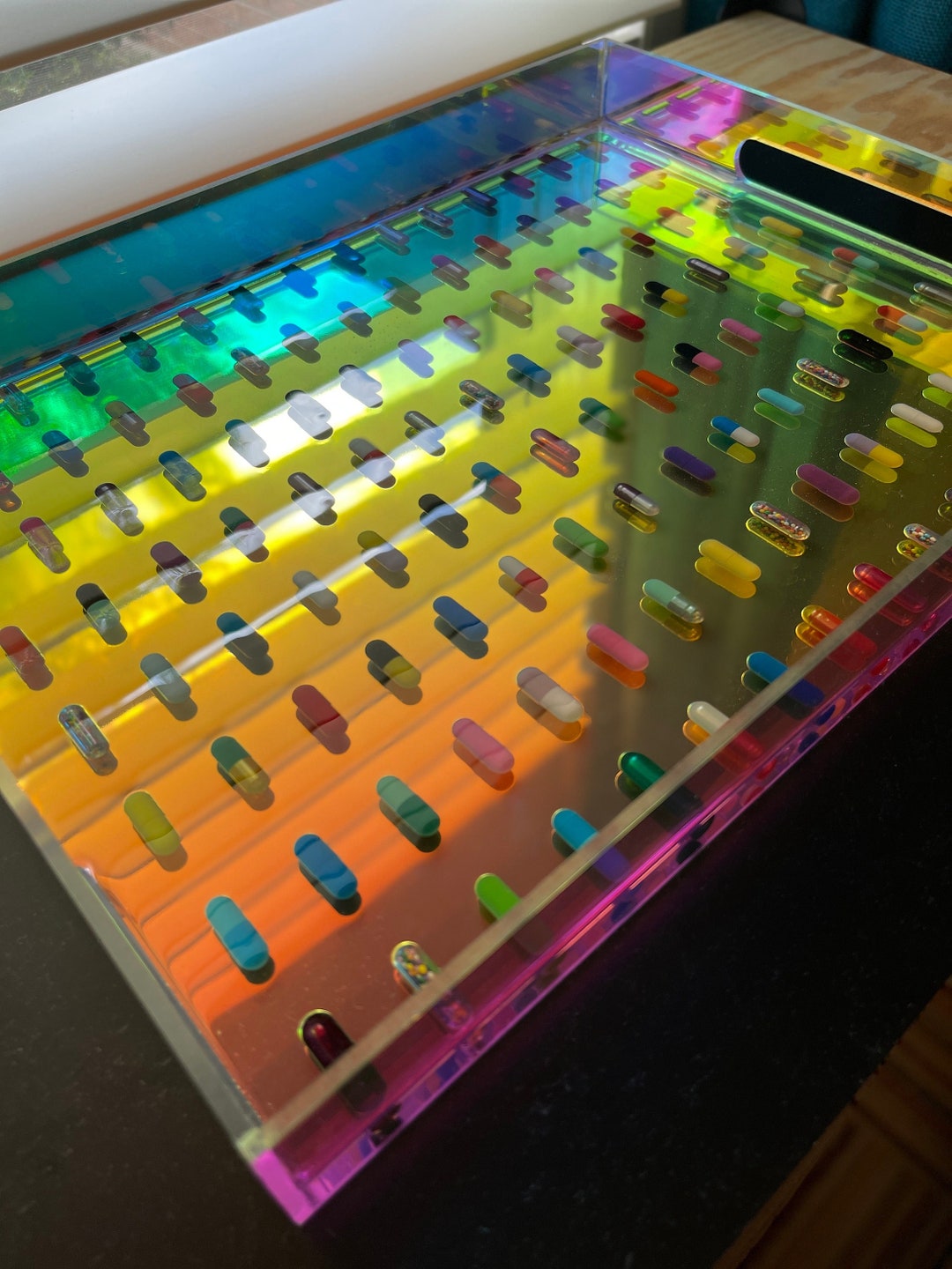 Iridescent Chill Pill 12x16 Tray With Handles - Etsy