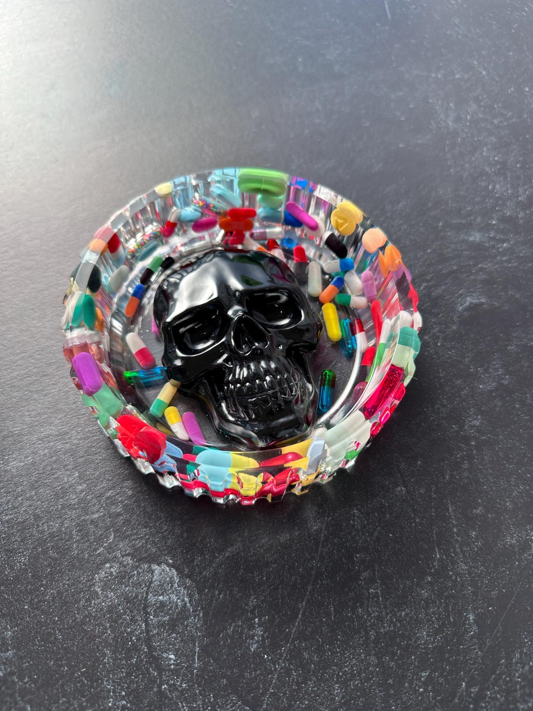 Large Round Scull Chill Pill Ashtray (single) - Etsy