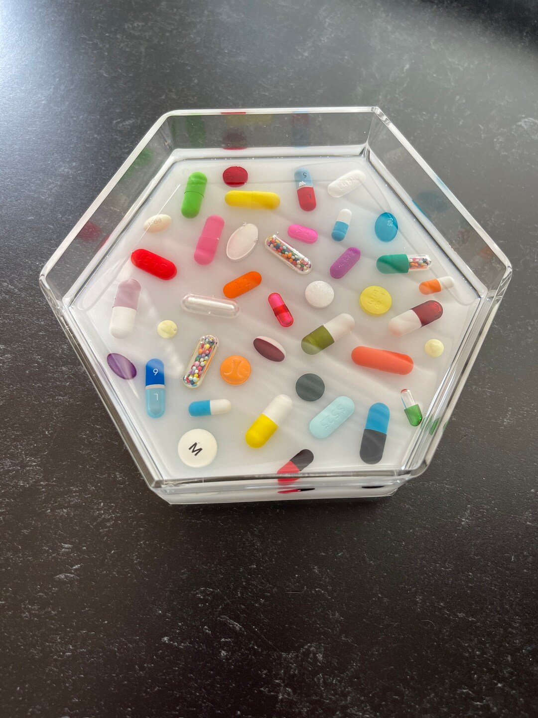 Hexagon Chill Pill Tall Trinket Tray - Etsy