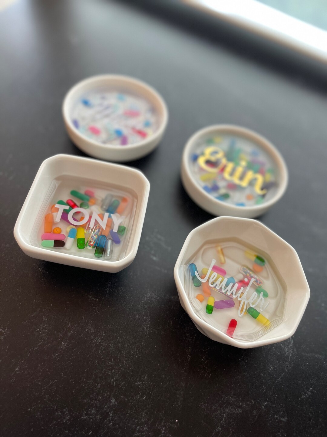 Personalized White Chill Pill Ring Dish - Etsy