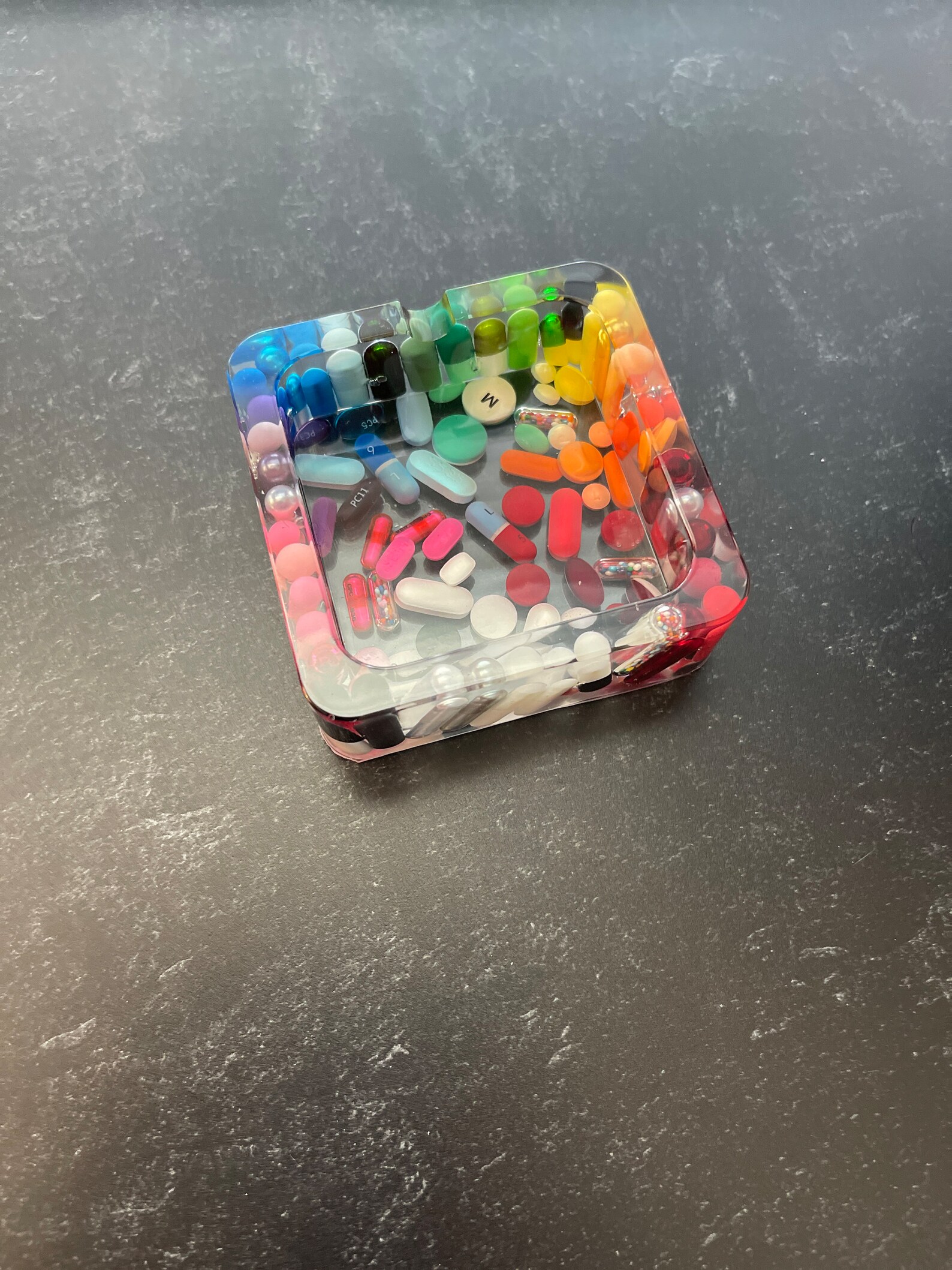 Clear Upright Rainbow Chill Pill Ashtray - Square - Etsy