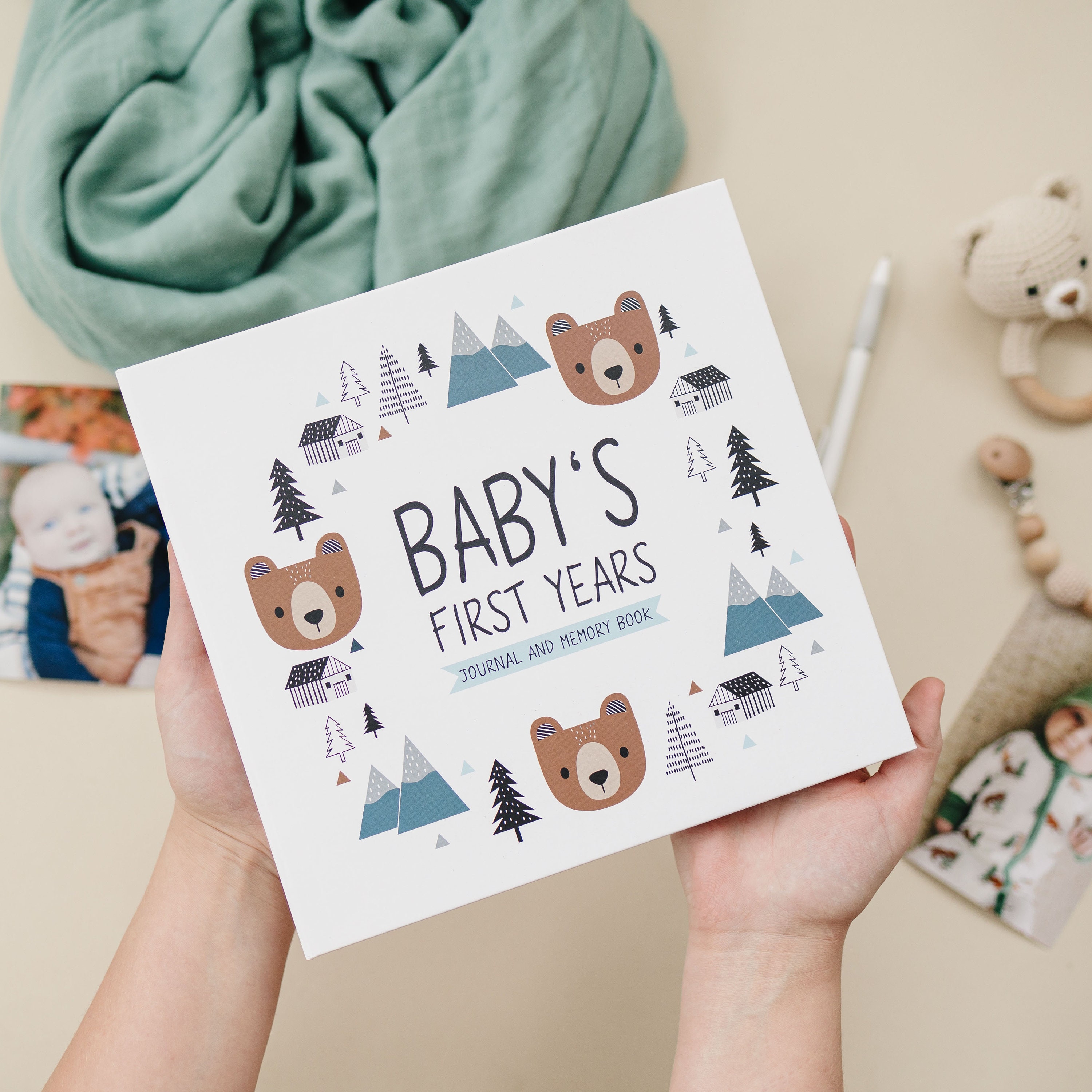Keepsake Baby Memory Book for Boy – Timeless Woodland Baby Journal ...
