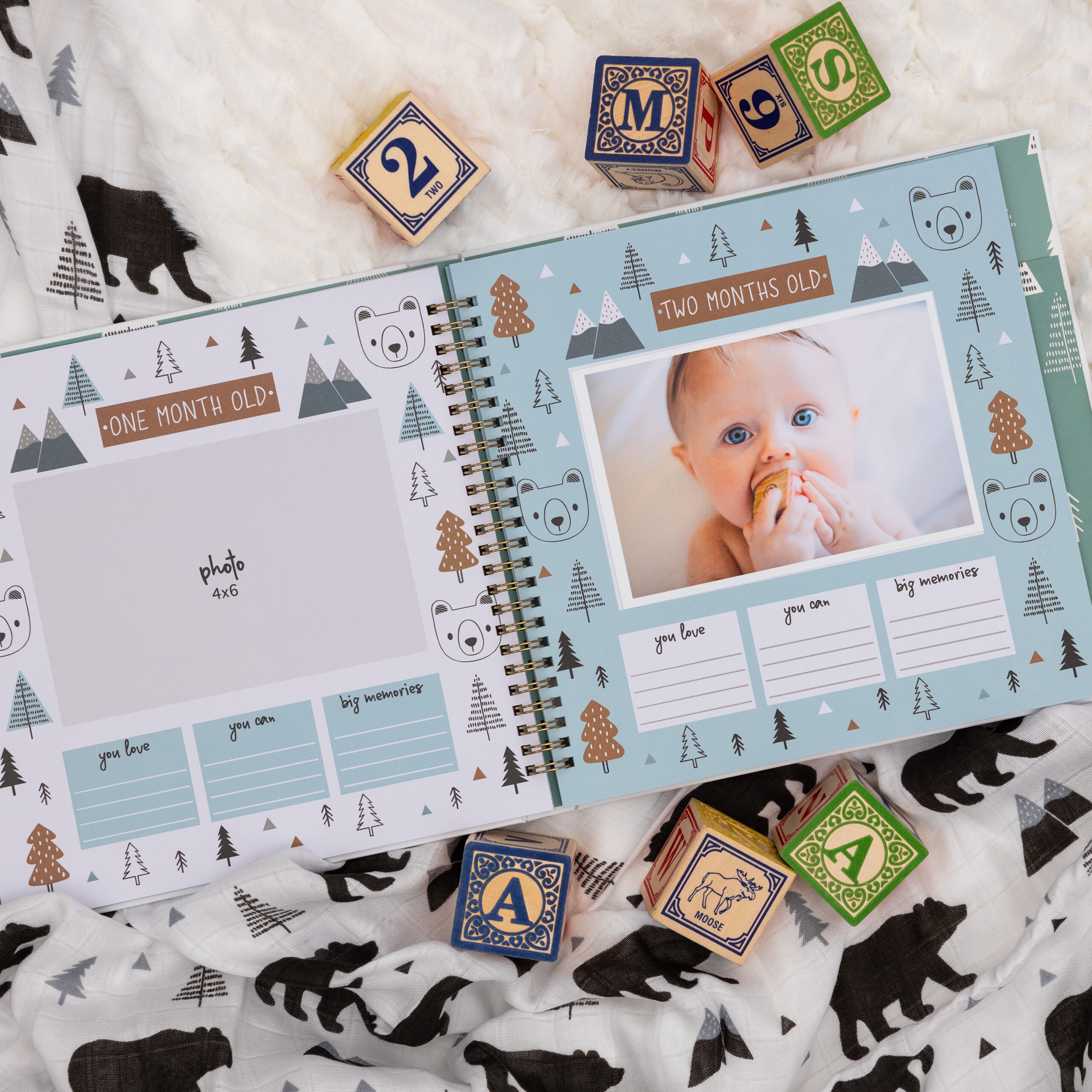 Keepsake Baby Memory Book for Boy – Timeless Woodland Baby Journal ...