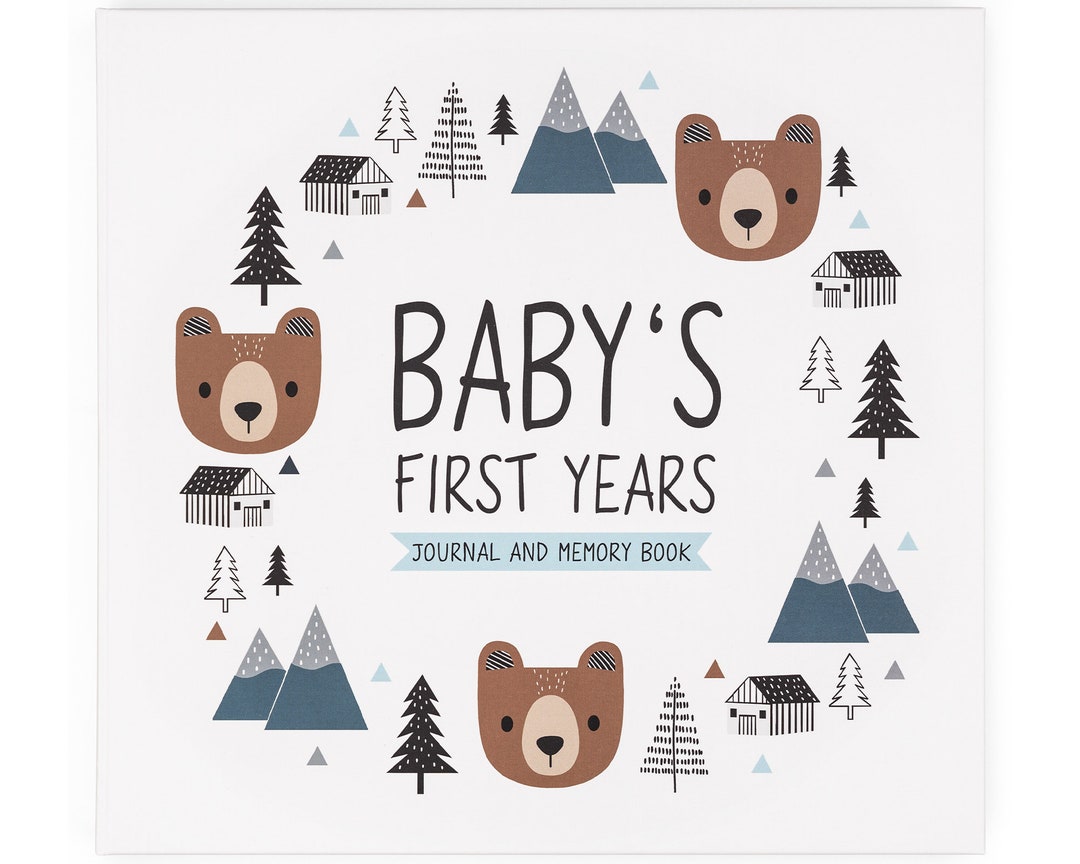 Baby's First Year Book Teddy Bear Baby Keepsake Journal, Personalized ...