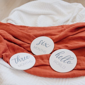 Natural Baby Milestone Discs - White Stain Wood Milestone Disc Set With ...