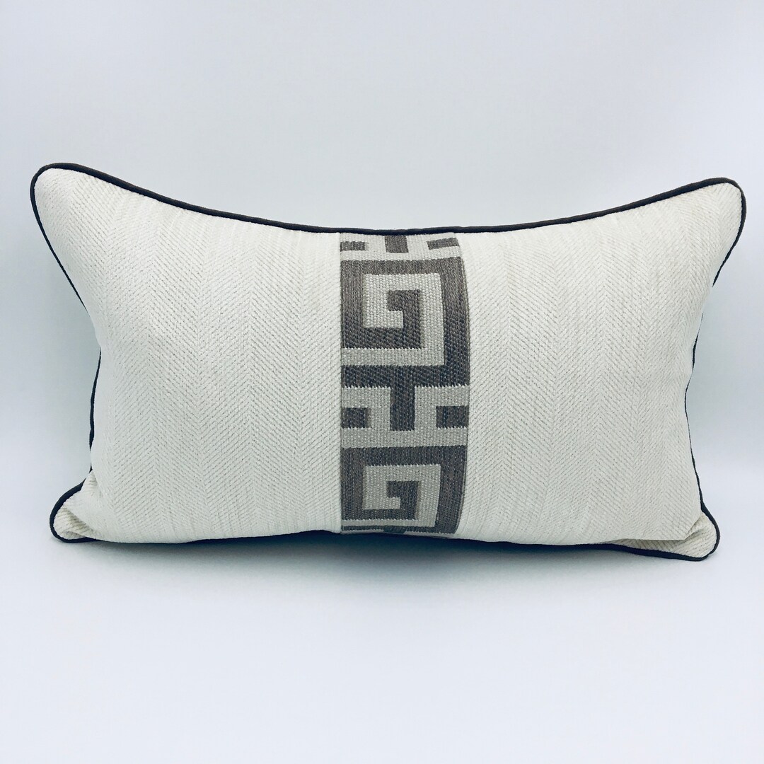 Greek Key Banding Cream Pillow Cover (covers Only) - Etsy