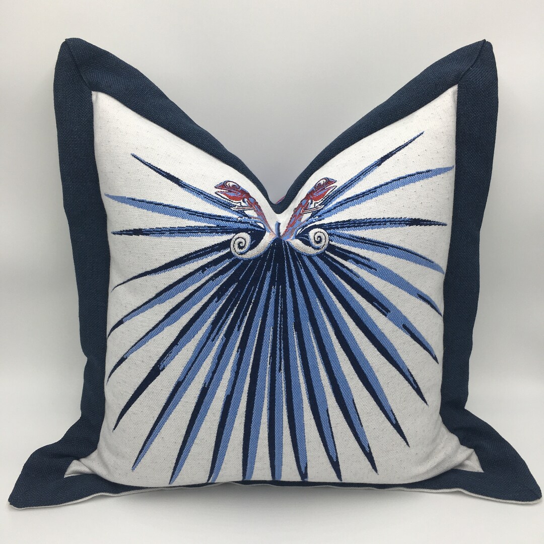 Gecko Palm Leaf Designer Throw Pillow Cover, 20x20 - Etsy