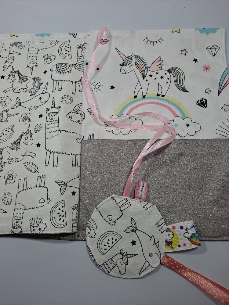 Fabric Coloring Book, Washable and Reusable - Etsy