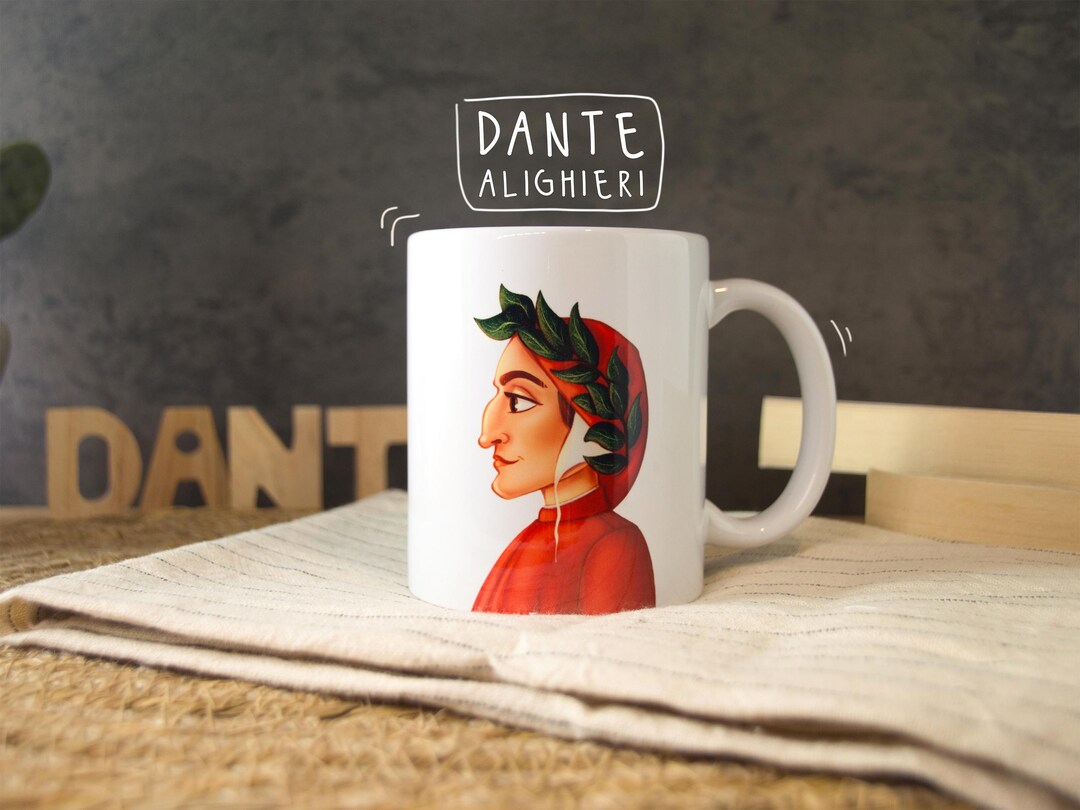 Dante Alighieri Mug, Original Illustration, Glossy Ceramic (325 Ml ...