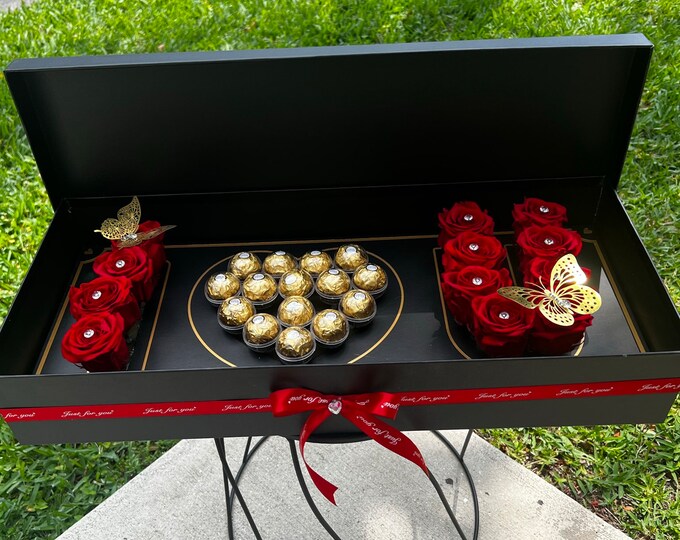 Personalized I Love You Box - Preserved Roses - Etsy