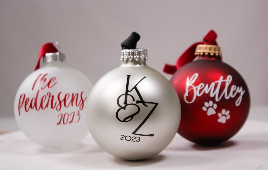Personalized Christmas Ornamets Customized Glass Ball Bauble Ornaments ...