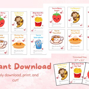 Printable Food Pun Valentine's Day Cards, Classroom Valentine's Day ...