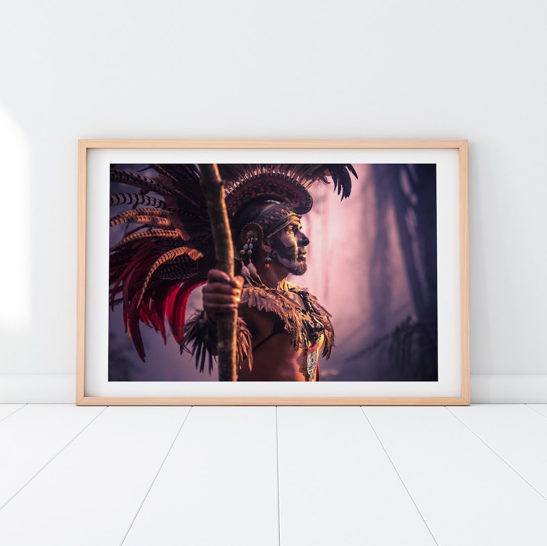 Aztec Art Print. Aztec Wall Art & Aztec Decor. Aztec God. - Etsy