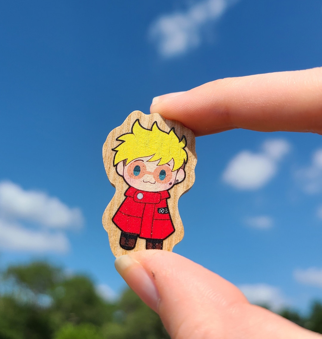 Vash Stampede Chibi Wooden Pin - Etsy