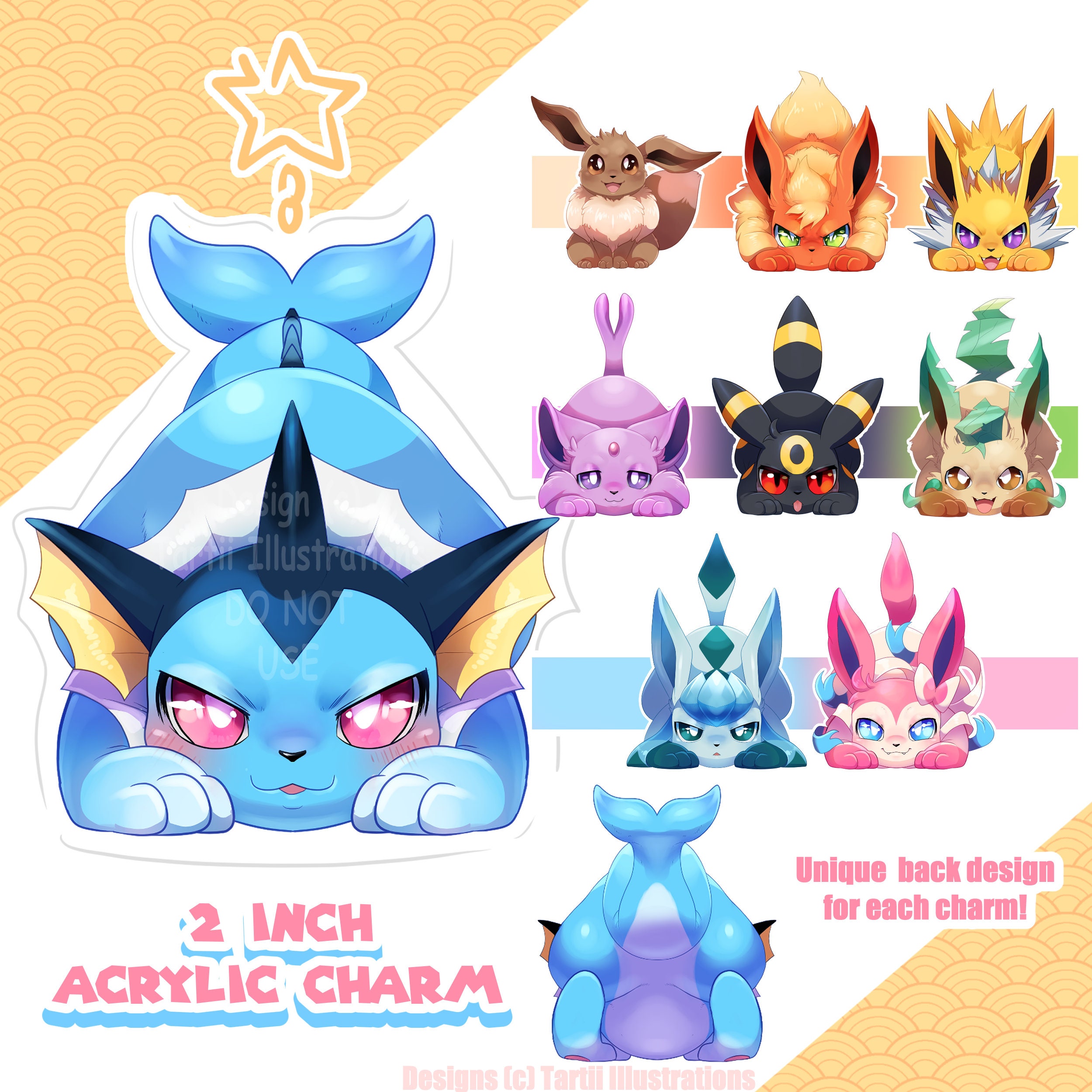 Eeveelution Acrylic Charms - Etsy