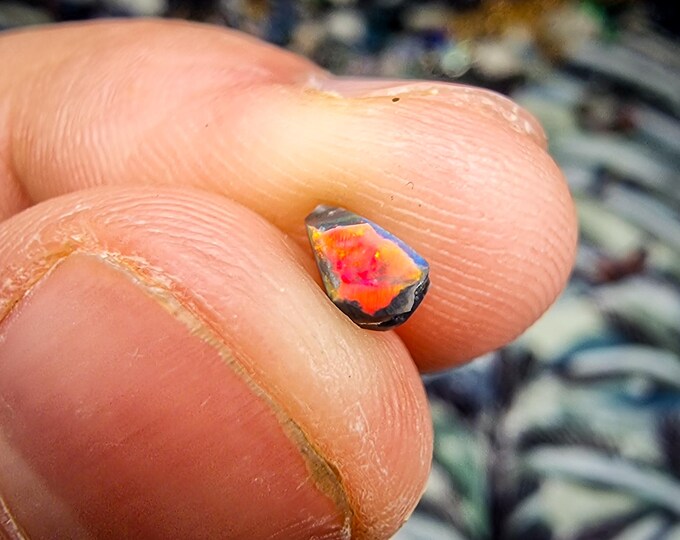 Perfect Small Rough Black Opal From Australia, Lightning Ridge, 0.32 ...