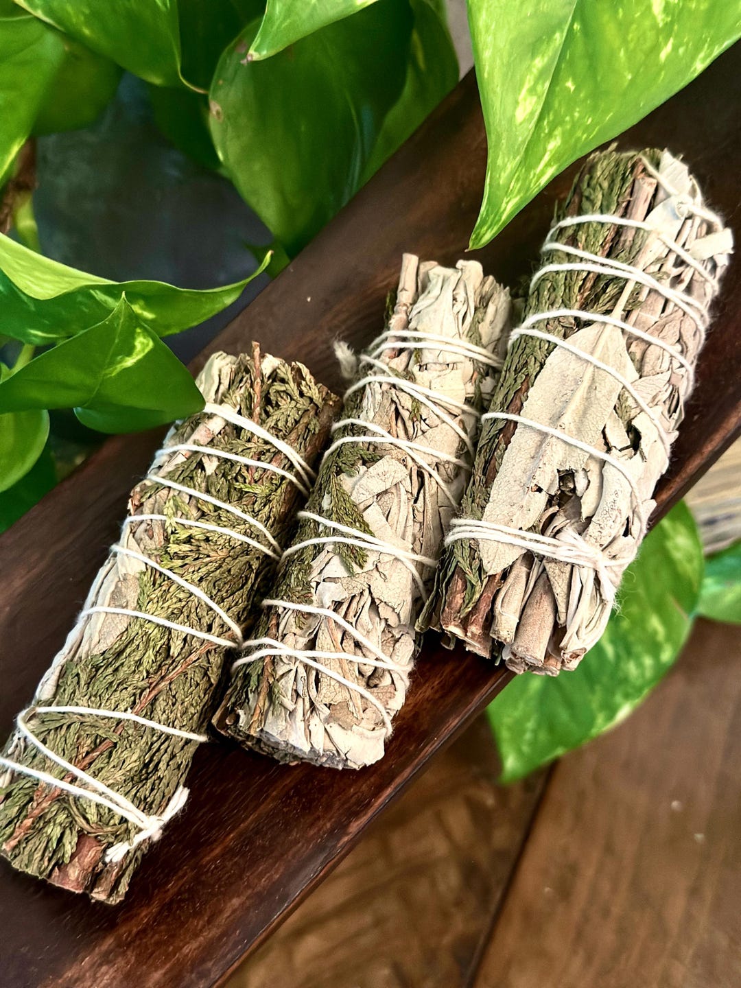 White Sage & Cedar Smudge Stick, Cleansing Stick, Smoke Cleanse Bundle ...